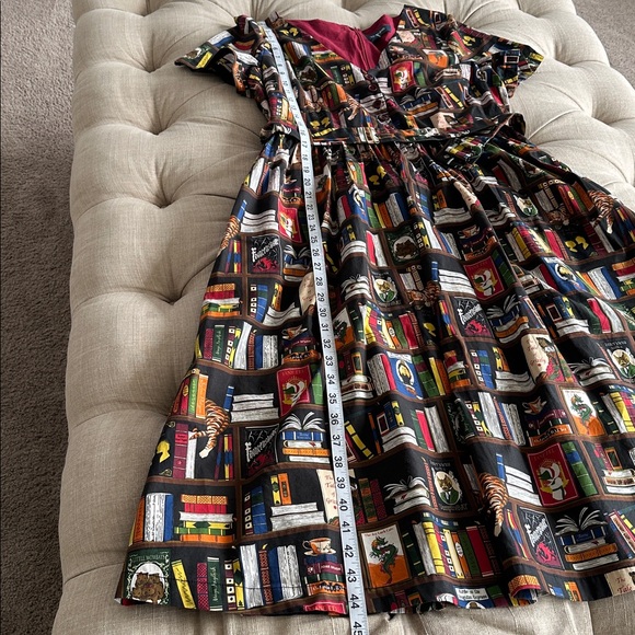 Modcloth | Dresses | Modcloth Book Print Midi Dress Black And ...